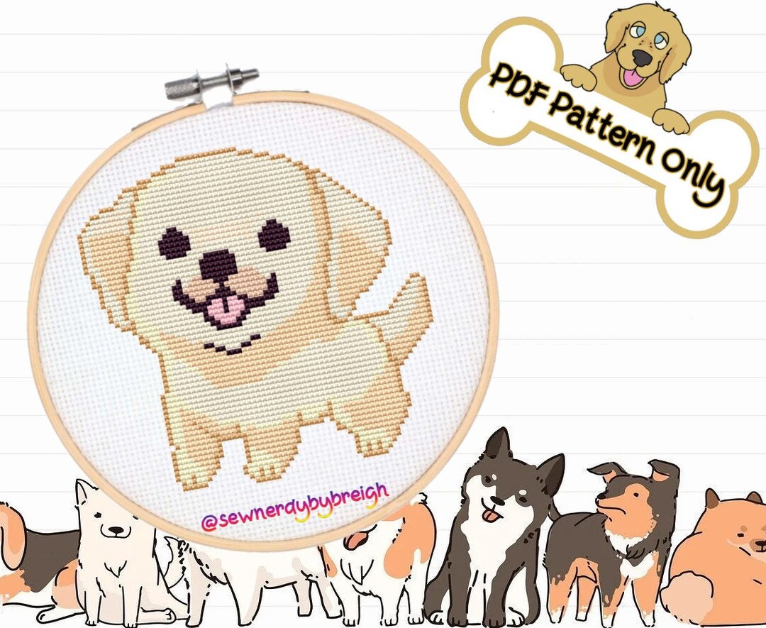 Labra-dorable - Chibi Labrador Retriever PDF Cross Stitch Pattern, Dog ...