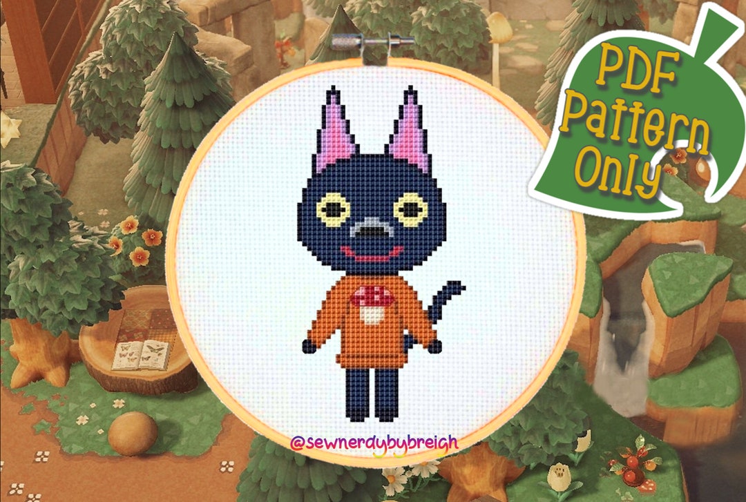 Pawtumn Kitty - ACNH PDF Cross Stitch Pattern, Video Game Cross Stitch ...