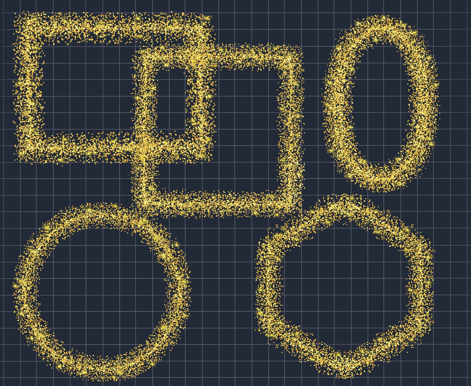 Gold Glitter Frames Clipart, Gold Frame Png, Design Elements, Golden ...