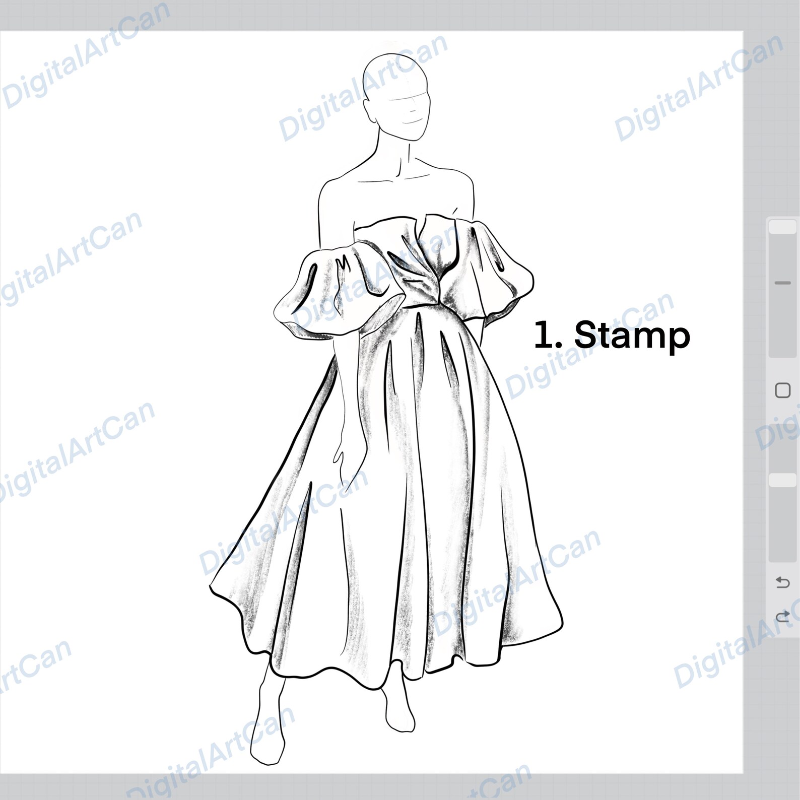 Procreate Dresses Stamp Brushes, Clothes Fashion Design Stamps. Stamp ...