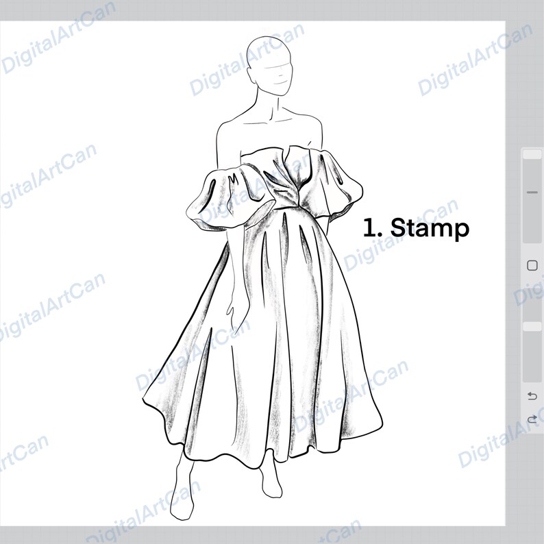 Procreate Dresses Stamp Brushes Clothes Fashion Design - Etsy
