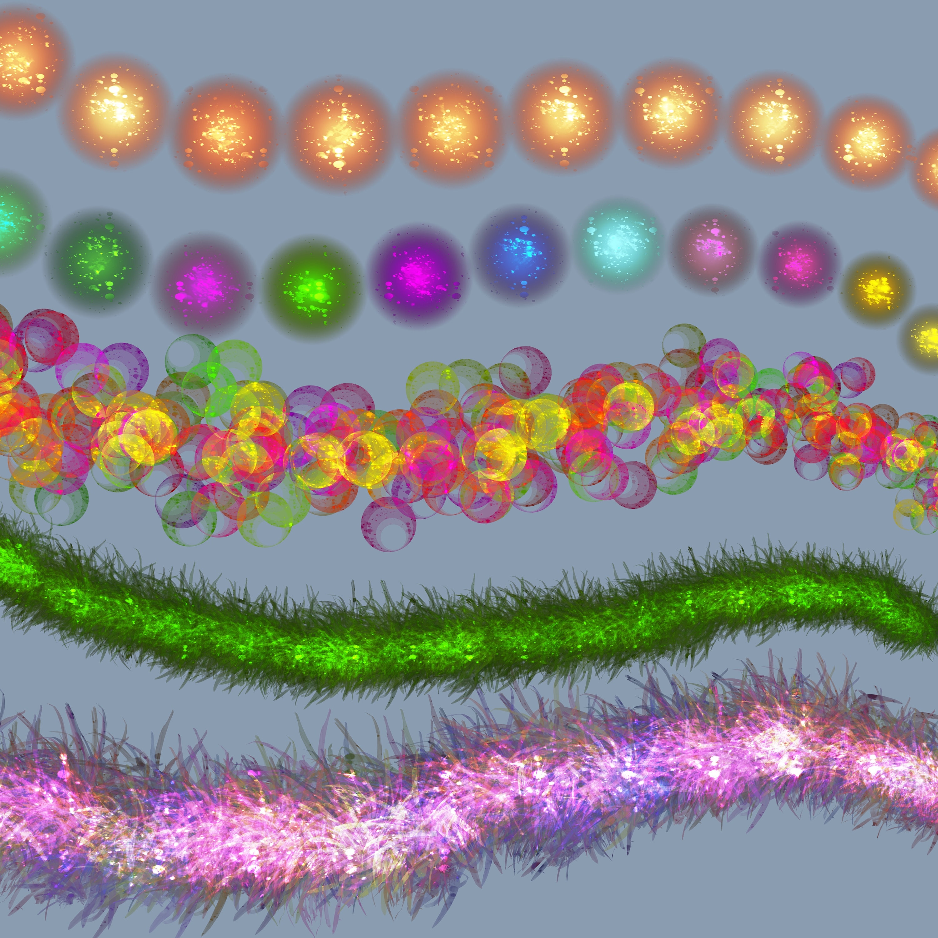 Christmas Neon Lights Garlands Procreate Brushes New Years Festive ...