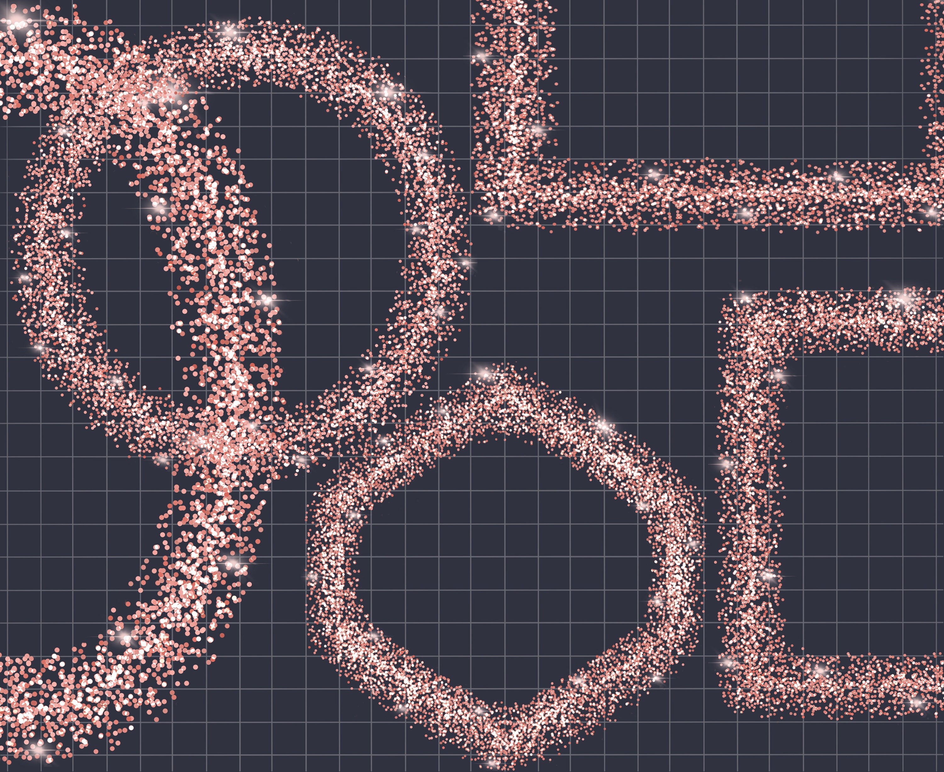 Rose Gold Digital Frames PNG, Glitter Geometric Frame Png, Design ...