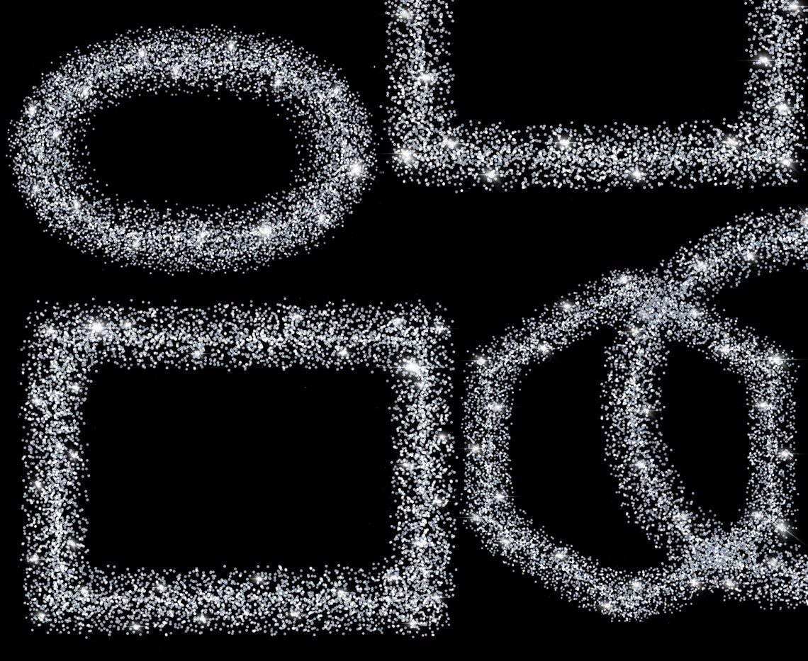 Silver Frames Clipart PNG, Glitter Frames Png, Digital Design Elements ...