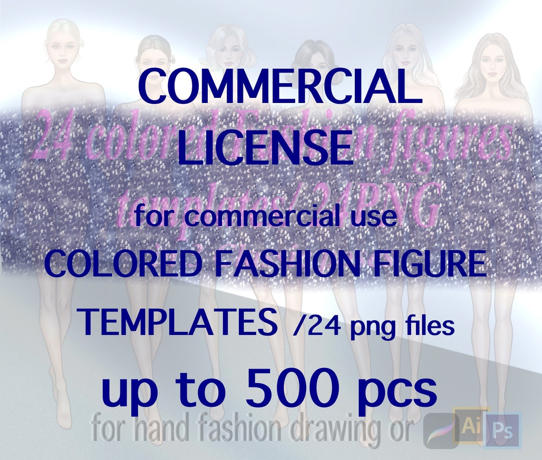 Commercial License for Commercial Use 24 Fashion Figure Templates up to ...