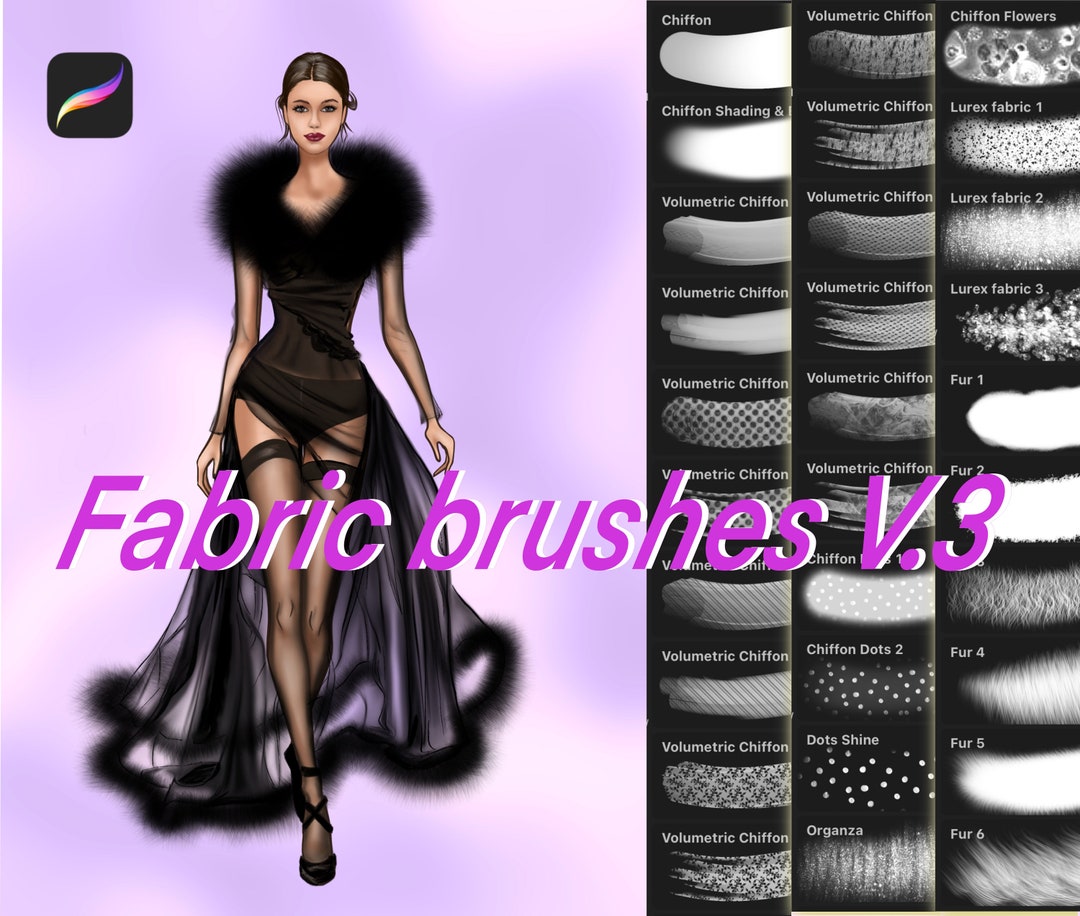 30 Procreate Clothes Fabric Brushes, Clothing Design Brushes for ...