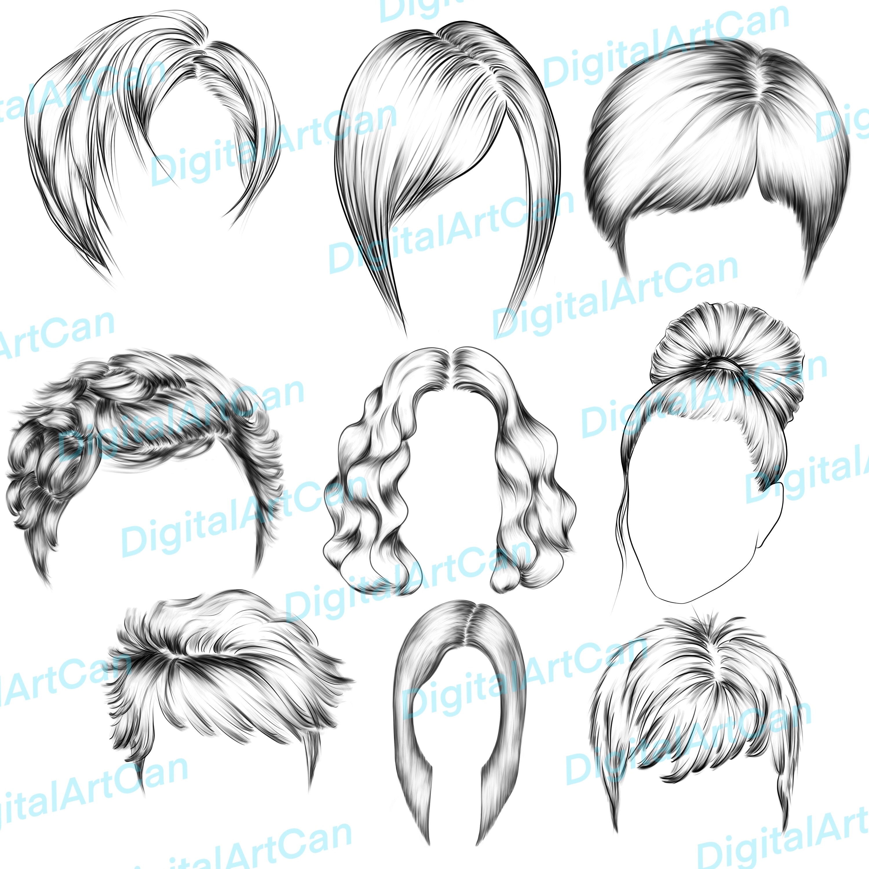 Procreate Hair Stamps Hairstyles Stamp Brushes Portrait - Etsy