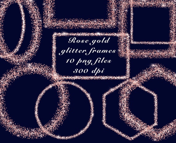 Rose Gold Digital Frames PNG Glitter Geometric Frame Png - Etsy