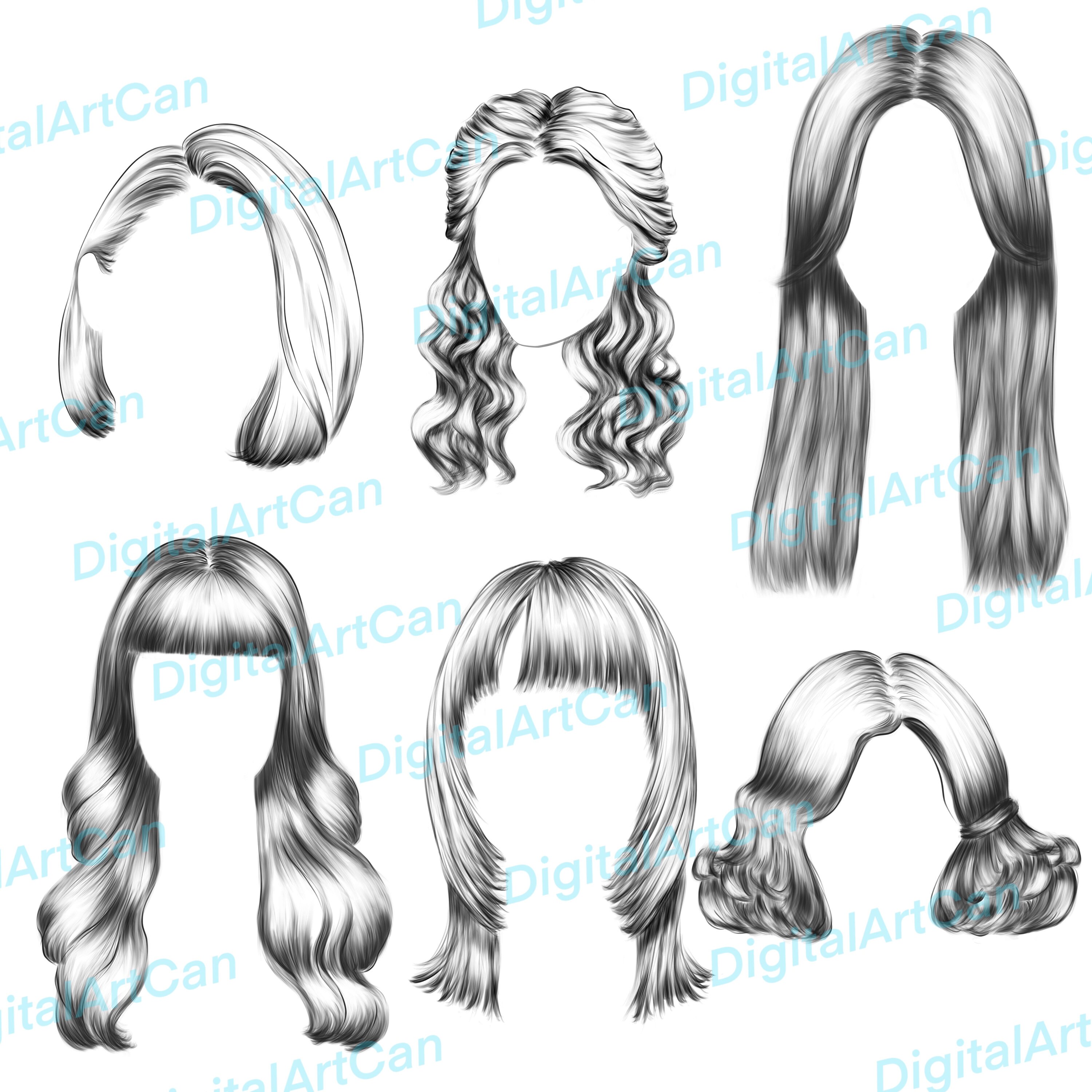 Procreate Hair Stamps Hairstyles Stamp Brushes Portrait - Etsy