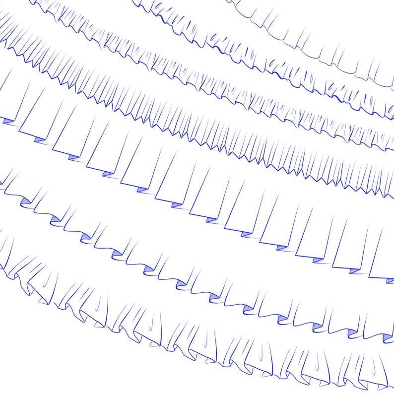 Procreate Ruffles and Folds Brushes, Clothes Brushes, Clothing Fashion ...