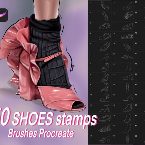 Procreate Brushes Shoes Procreate Stamp Fashion Brushes - Etsy