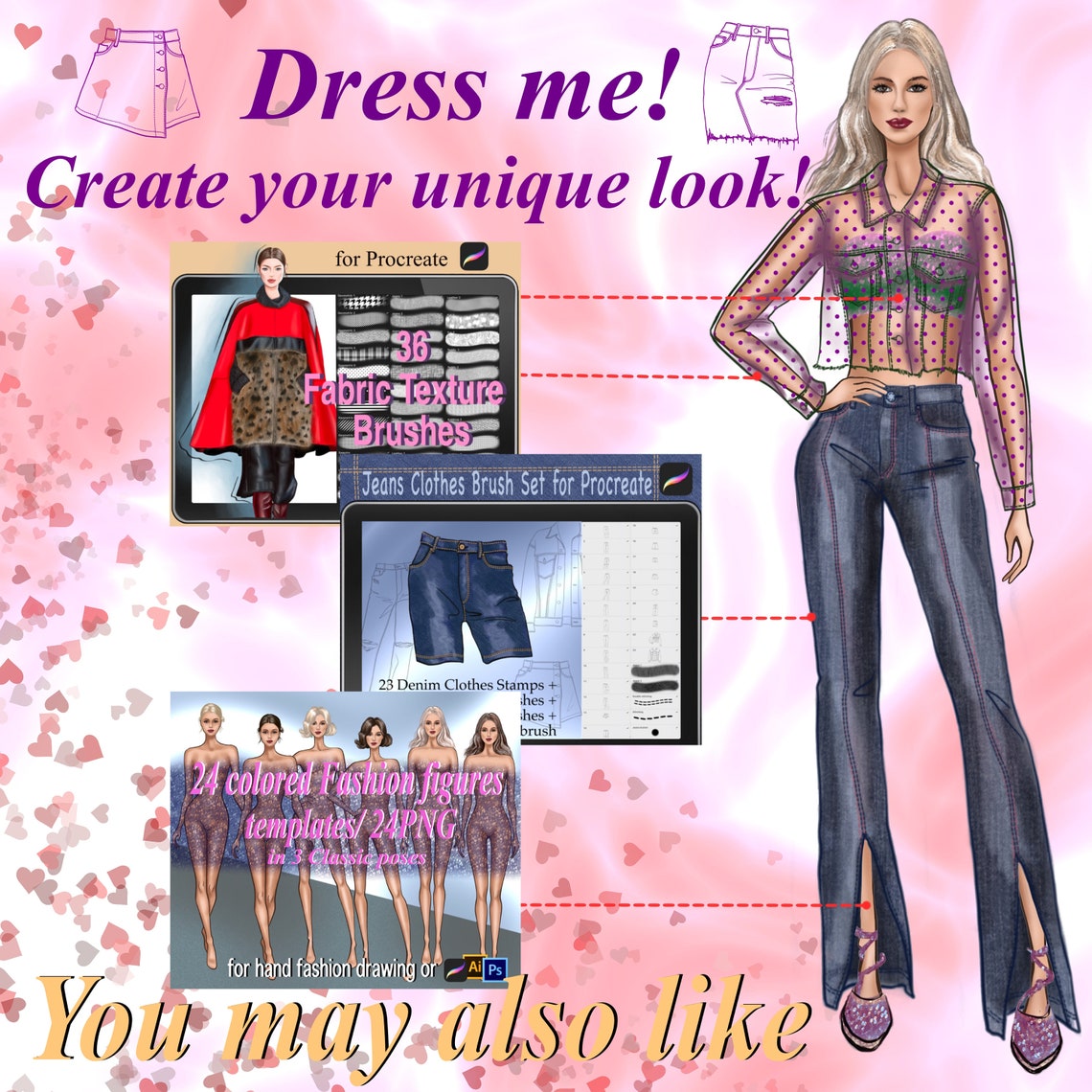 Procreate Dresses Stamp Brushes Clothes Fashion Design - Etsy