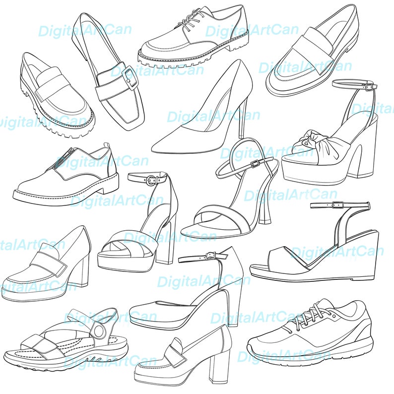 Procreate Brushes Shoes, Procreate Stamp, Fashion Brushes, Procreate ...