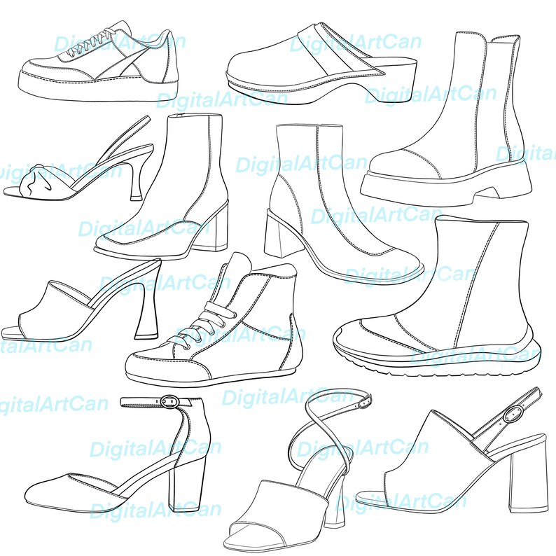 Procreate Brushes Shoes, Procreate Stamp, Fashion Brushes, Procreate ...