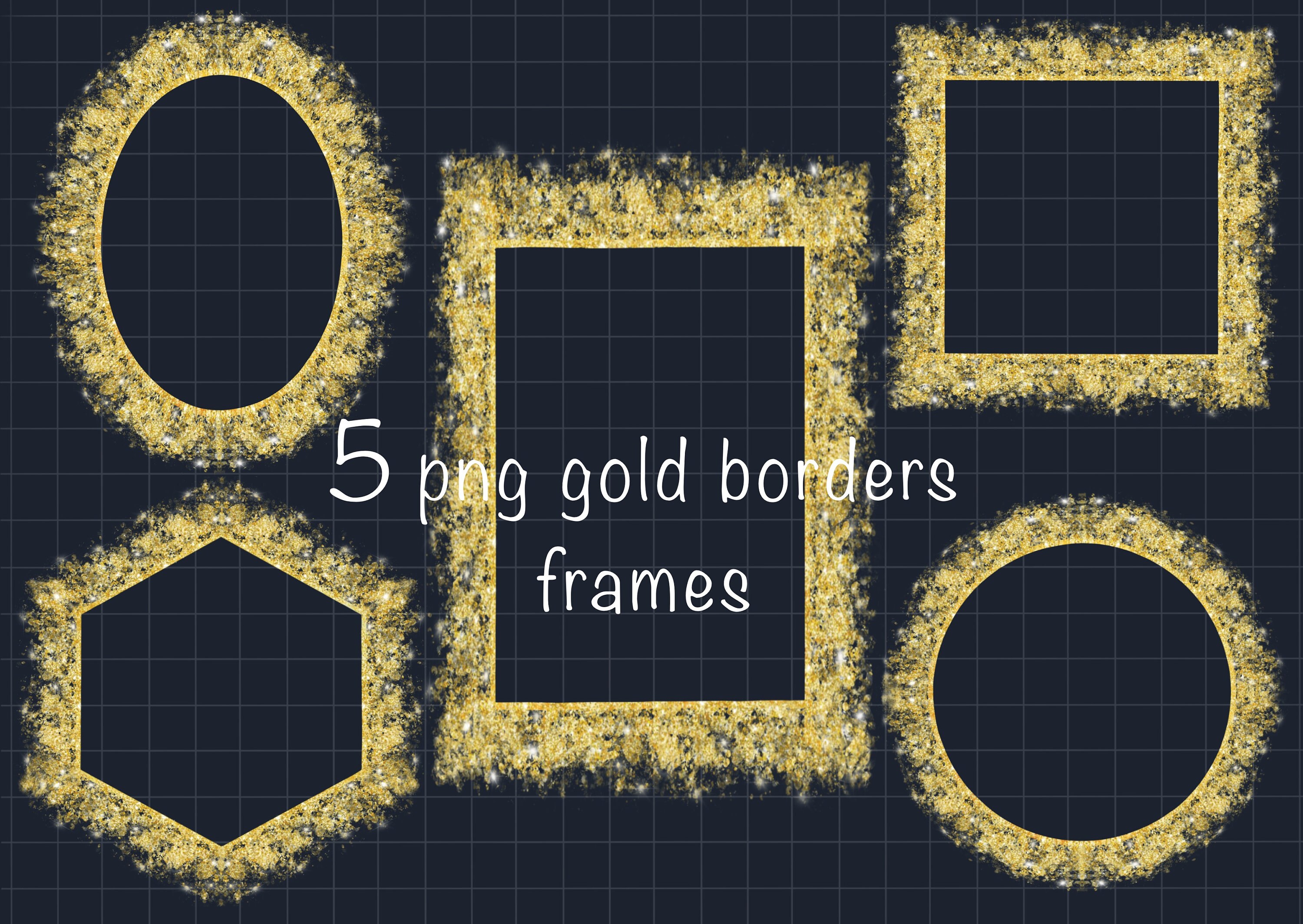 Gold Glitter Borders Frames, Labels Clipart, Design Elements, Golden ...