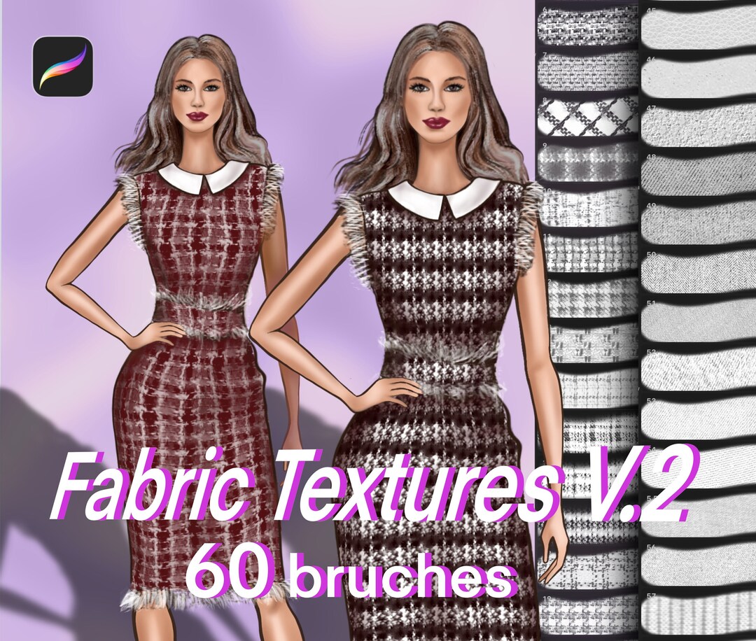 60 Fabric Texture Procreate Brushes Seamless Fabric Brushes For