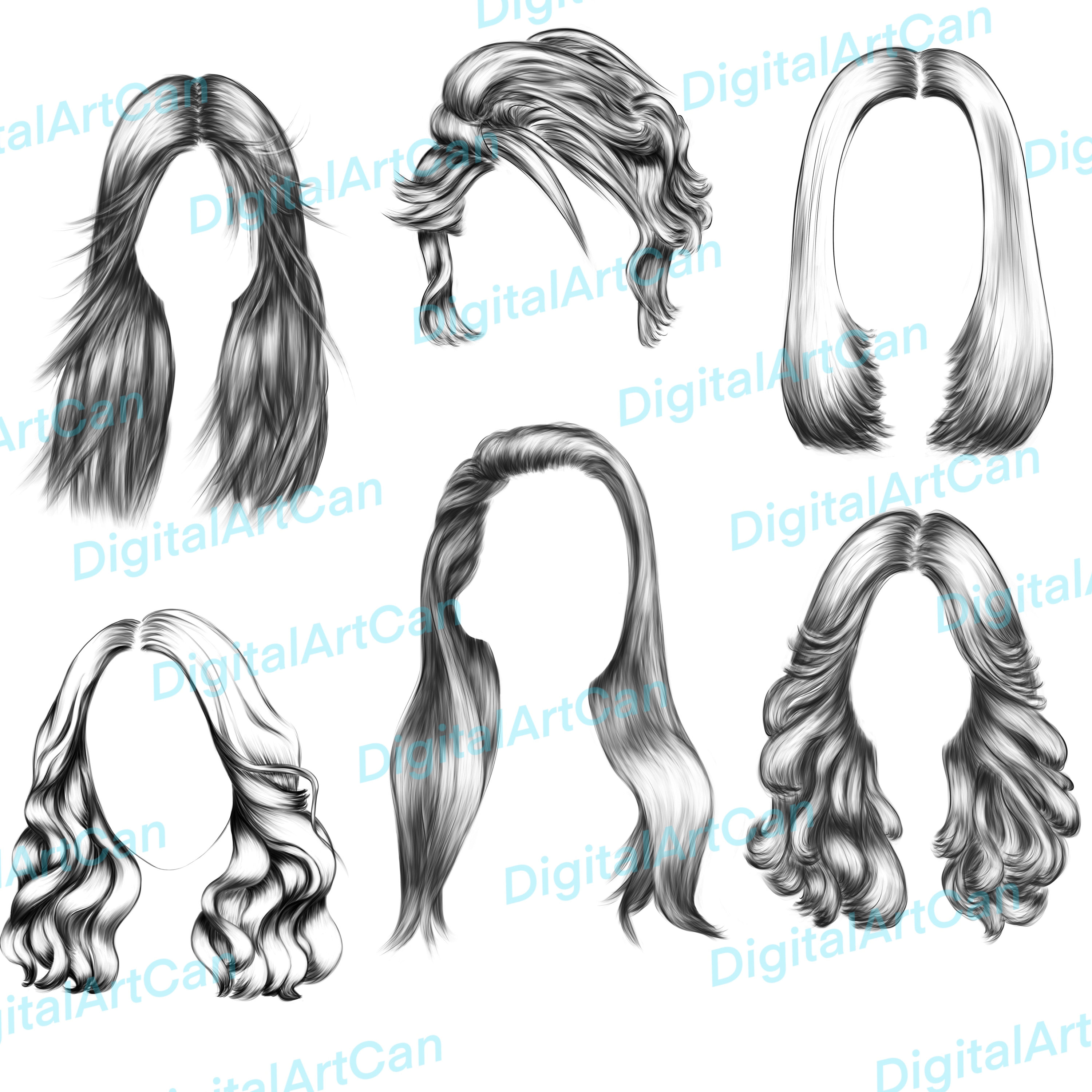 Procreate Hair Stamps Hairstyles Stamp Brushes Portrait - Etsy