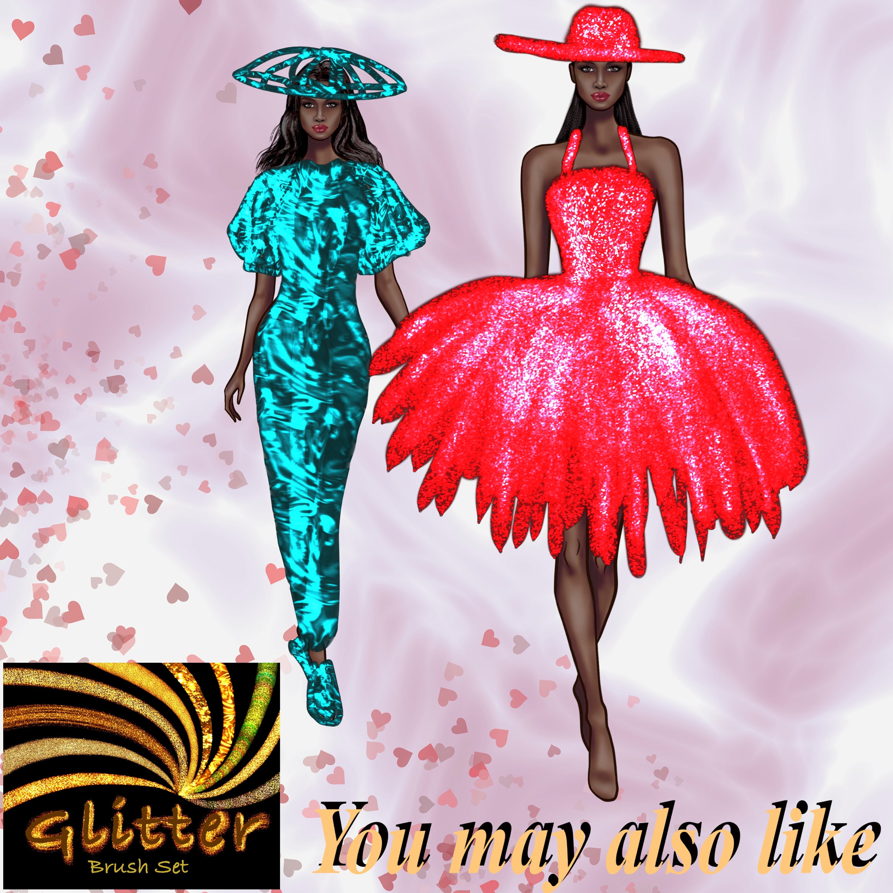 Procreate Ruffles and Folds Brushes, Clothes Brushes, Clothing Fashion ...
