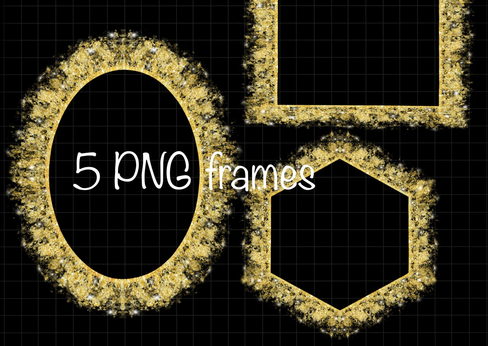 Gold Glitter Borders Frames, Labels Clipart, Design Elements, Golden ...