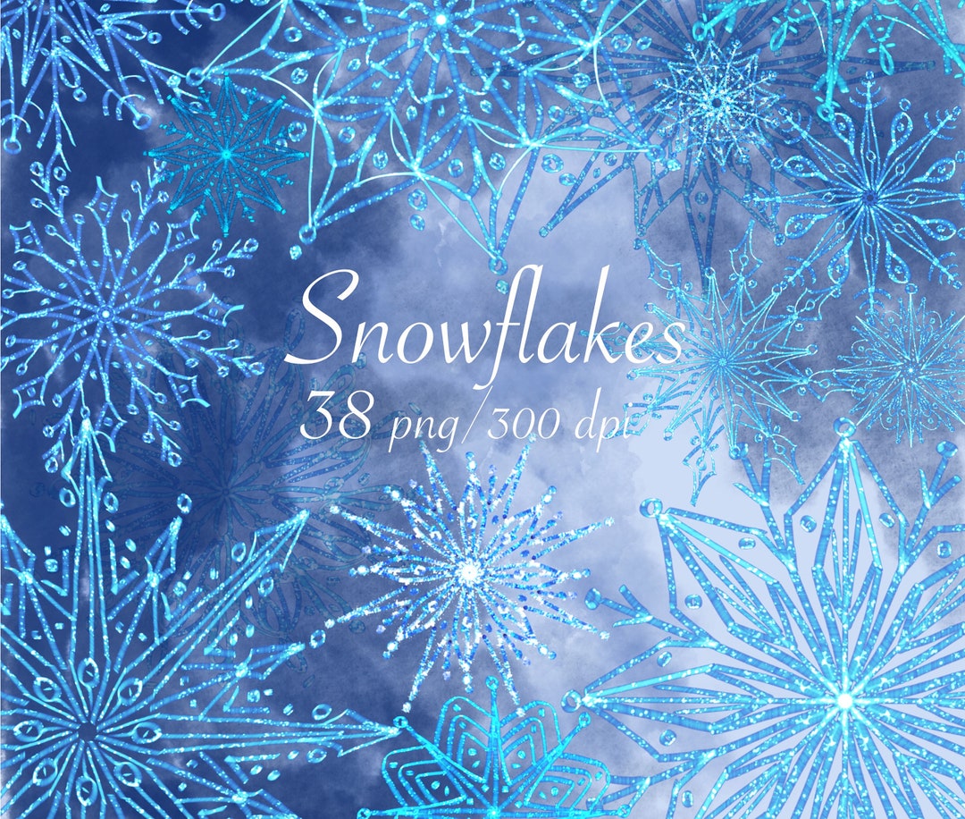 Snowflakes Christmas Clipart, Winter Frozen Glitter Png, New Year ...