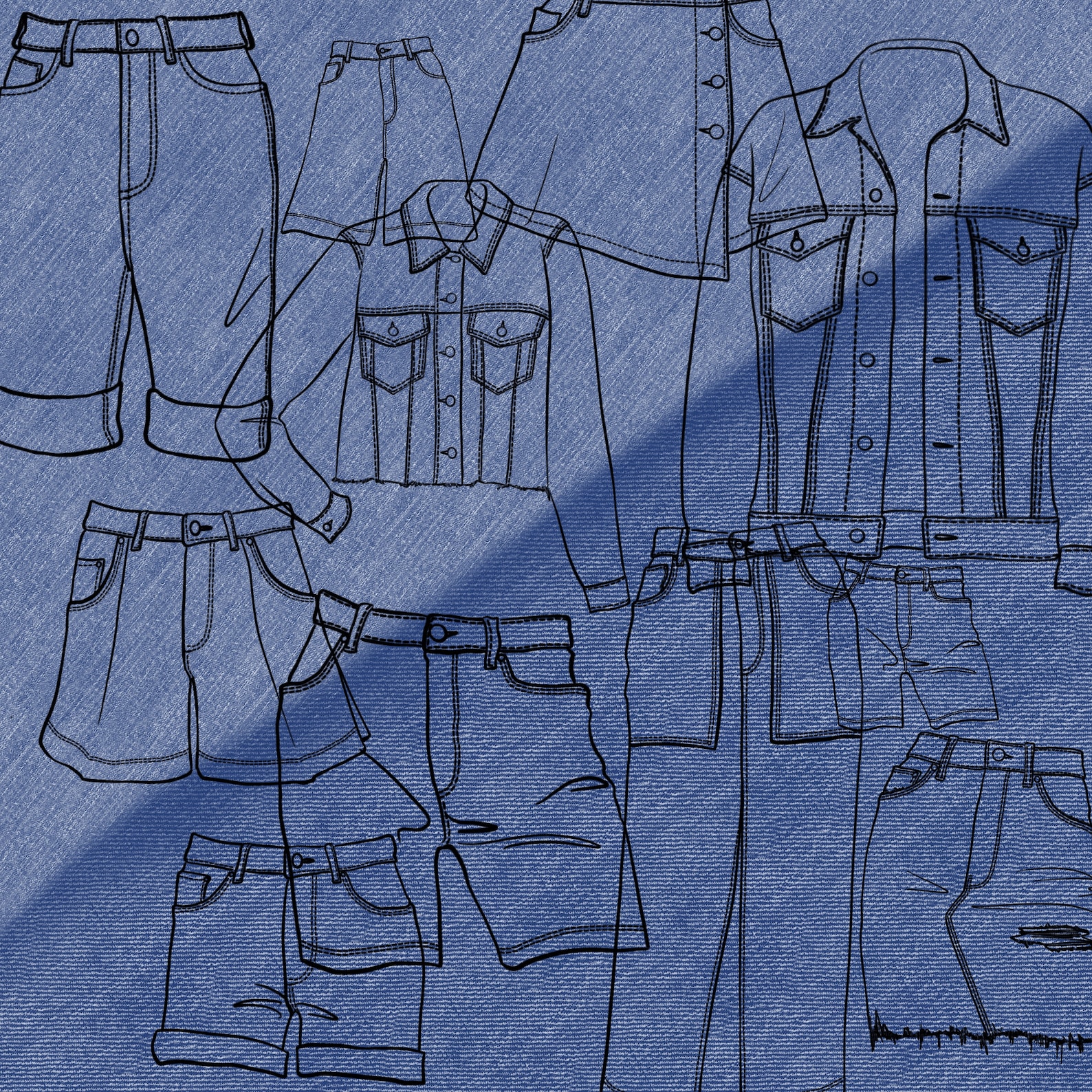 Procreate Brushes Denim Fabric Texture & Jeans Clothes Procreate Stamp ...