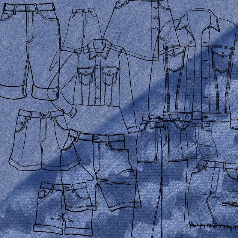Procreate Brushes Denim Fabric Texture & Jeans Clothes Procreate Stamp ...