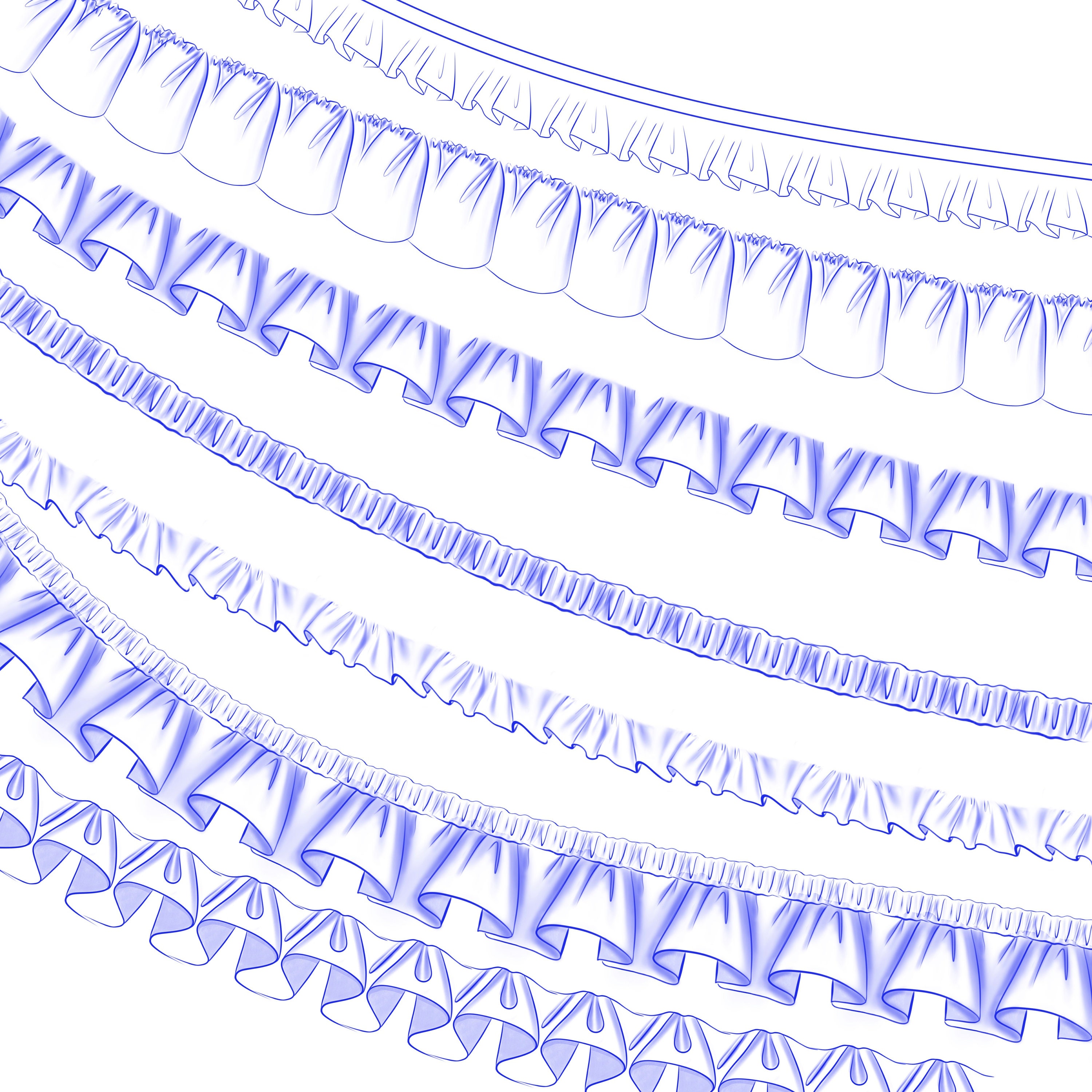 Procreate Ruffles and Folds Brushes, Clothes Brushes, Clothing Fashion ...