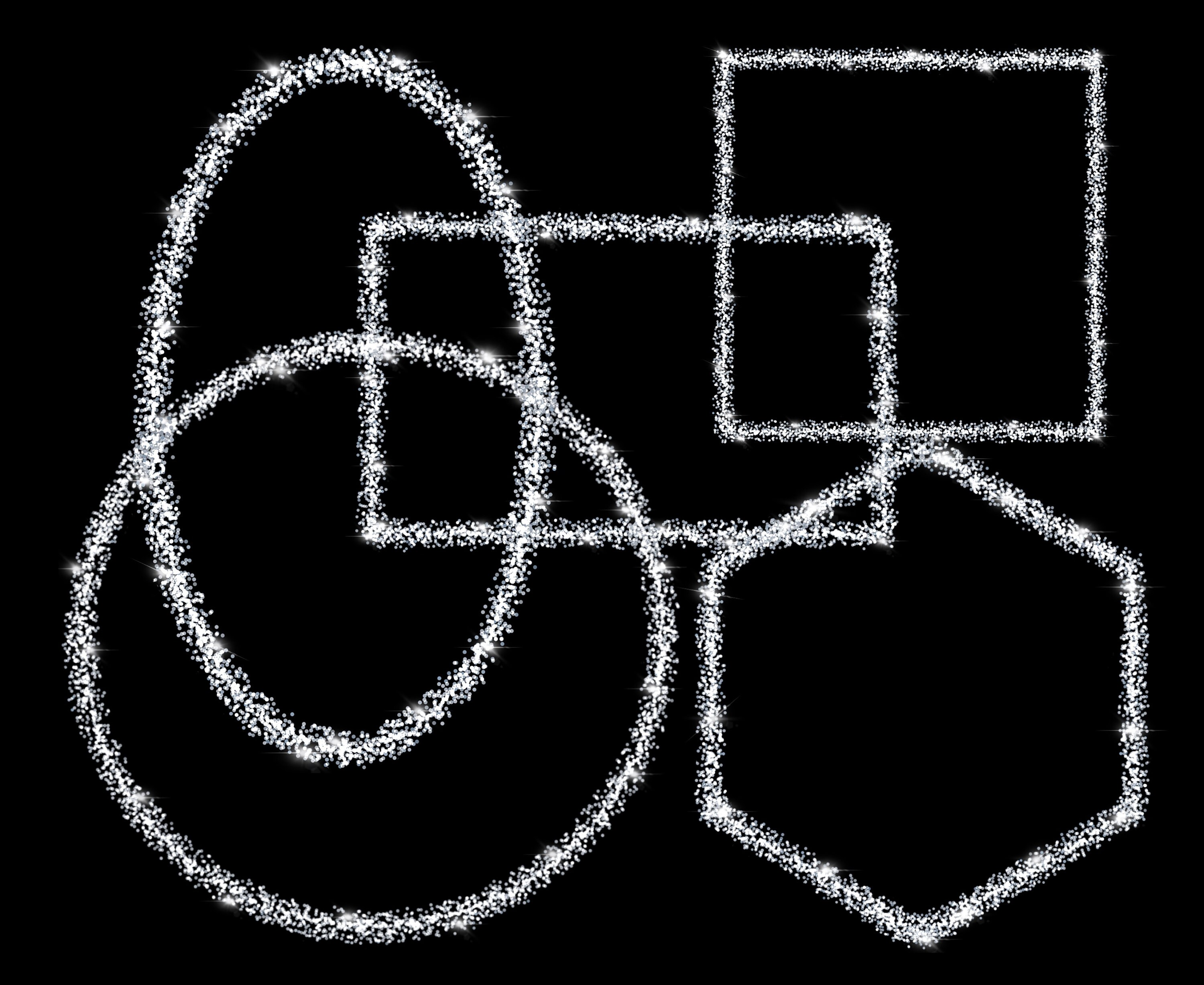 Silver Frames Clipart PNG, Glitter Frames Png, Digital Design Elements ...