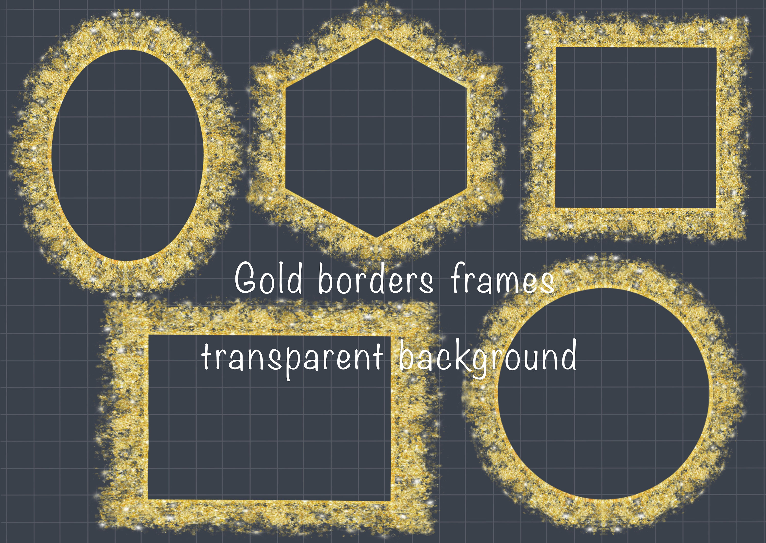 Gold Glitter Borders Frames, Labels Clipart, Design Elements, Golden ...