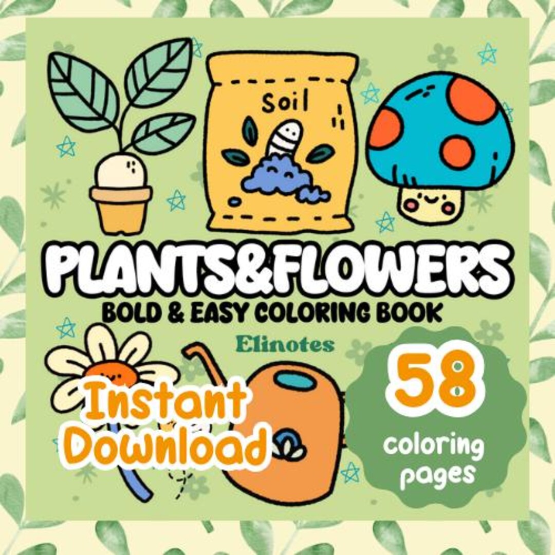 Plants and Flowers Coloring Pages Bold and Easy Adult Coloring Pages ...