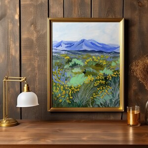 Blue Valley Art, Blue Valley, Valley Landscape Painting, Valley ...