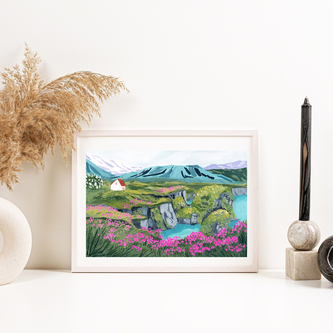Iceland Art Iceland Landscape Iceland Illustration Iceland - Etsy