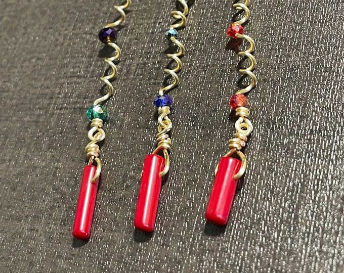 Red Coral and Colorful Crystals Sisterlock Jewelry Set - Etsy