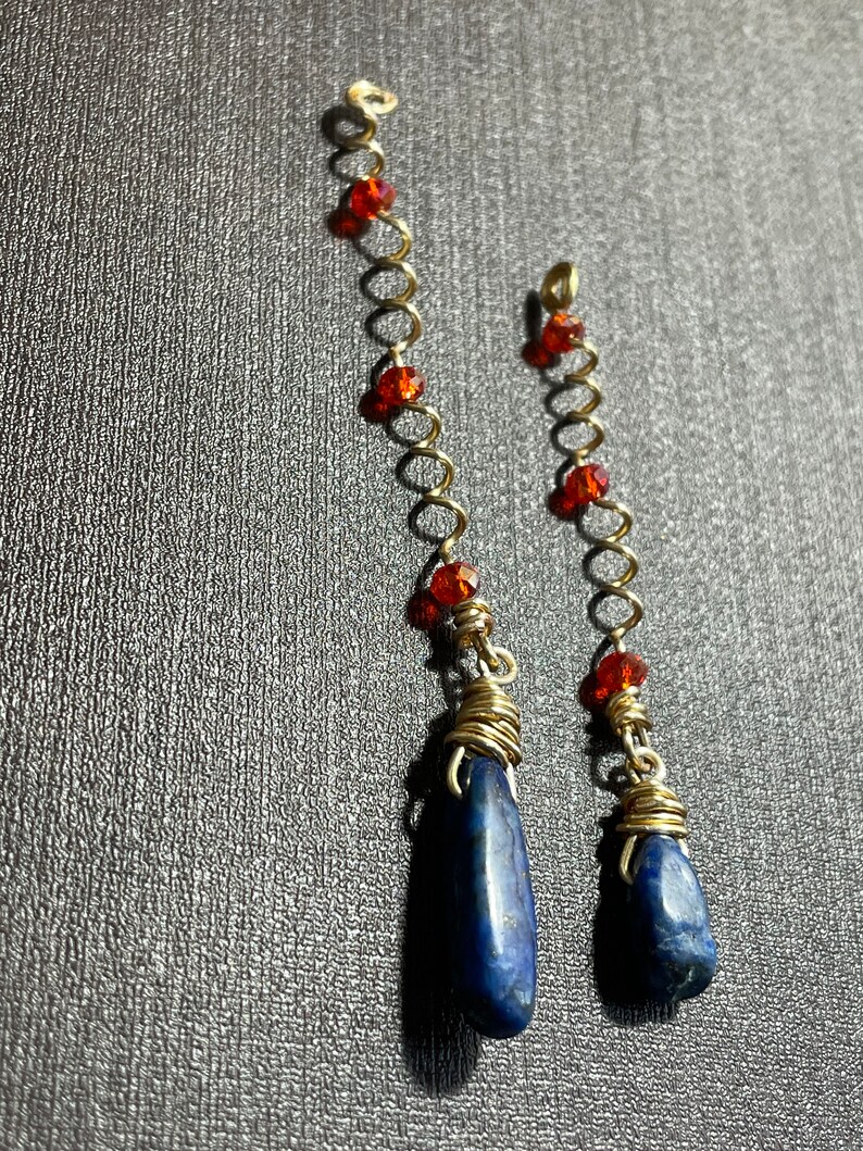 Blue Lapis and Red Crystal Sisterlock Jewelry Set - Etsy