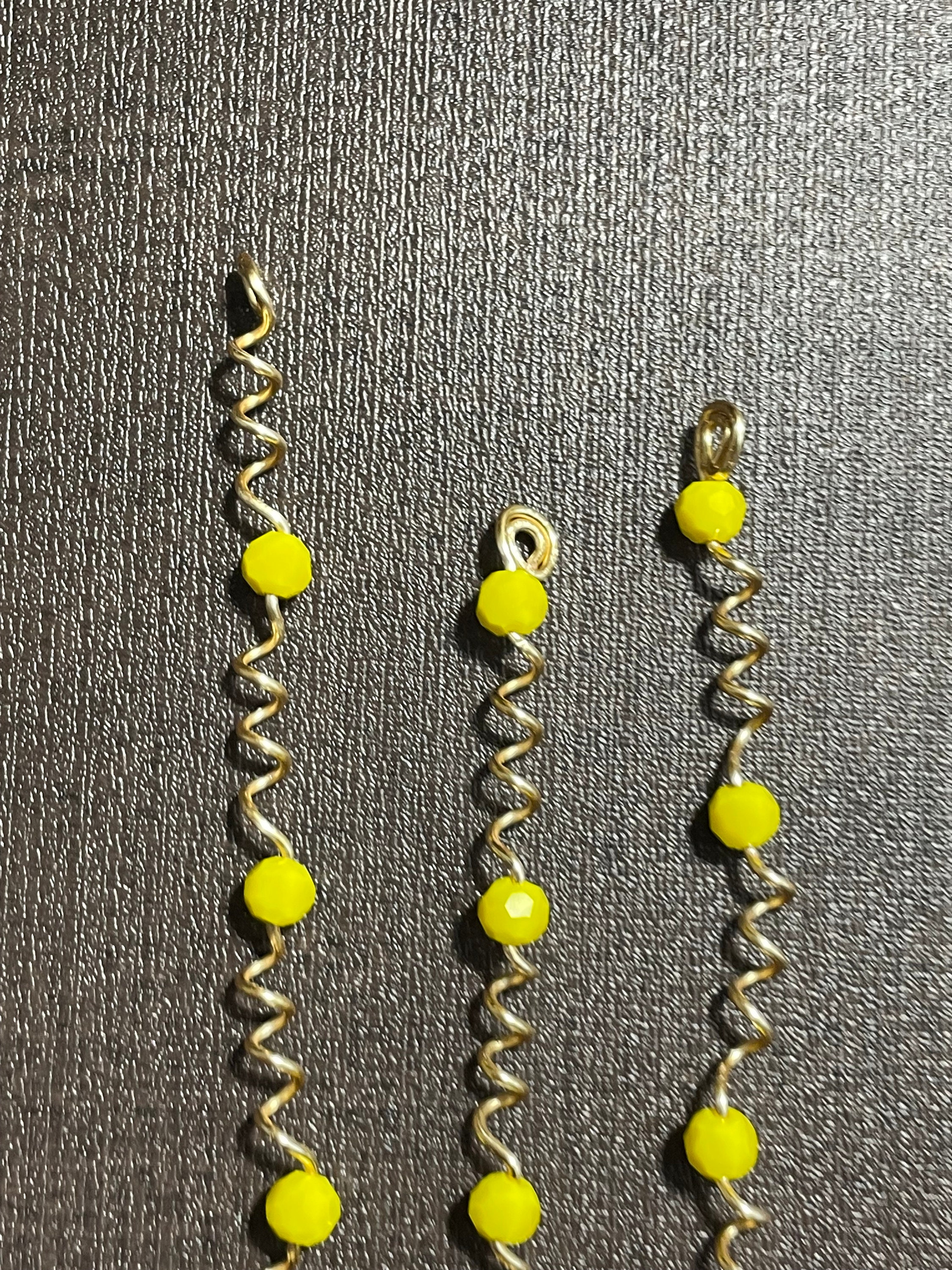 Yellow Opague Crystal Beads Sisterlock Jewelry Set Loc Sprinkles - Etsy