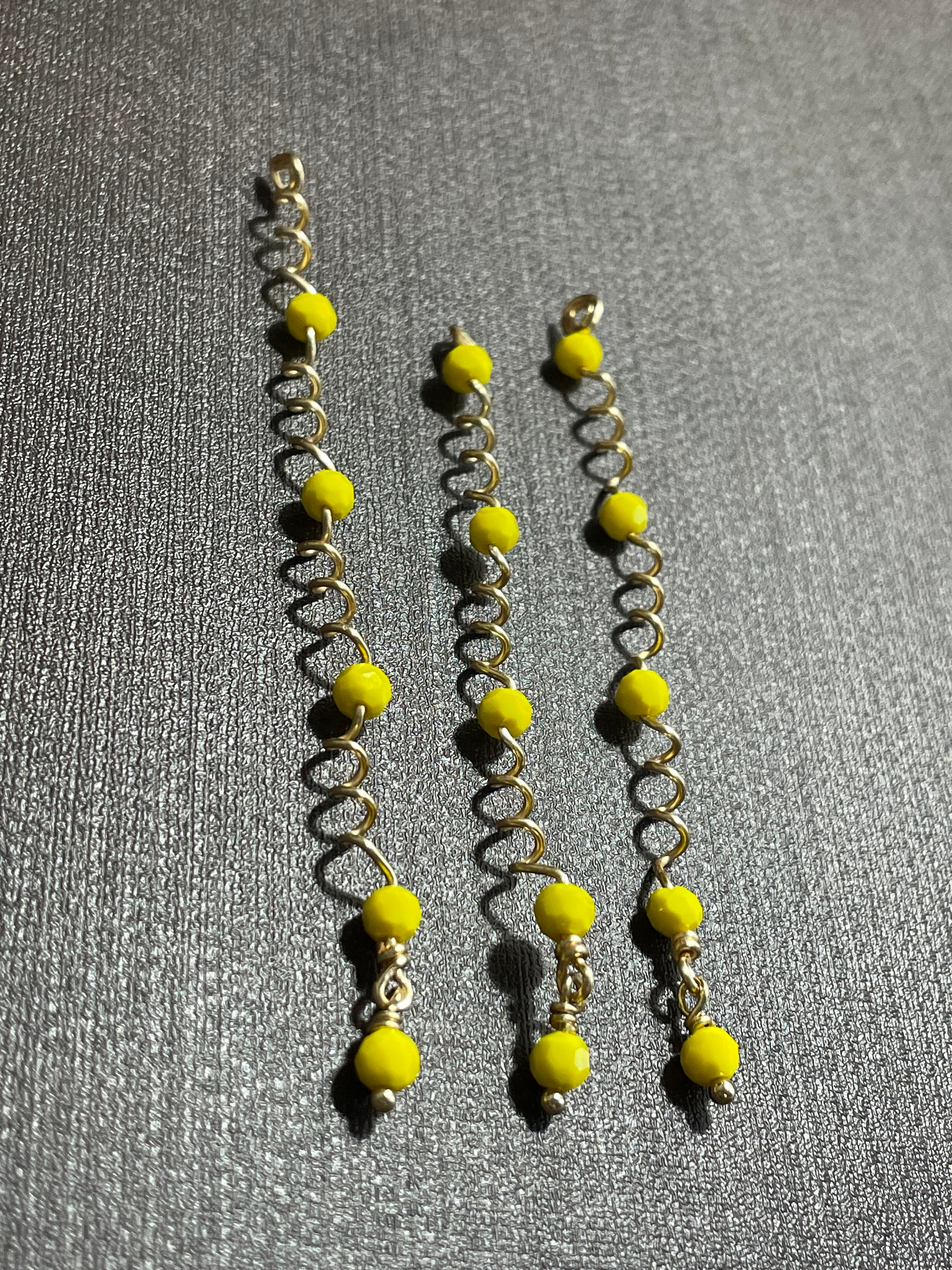 Yellow Opague Crystal Beads Sisterlock Jewelry Set Loc Sprinkles - Etsy