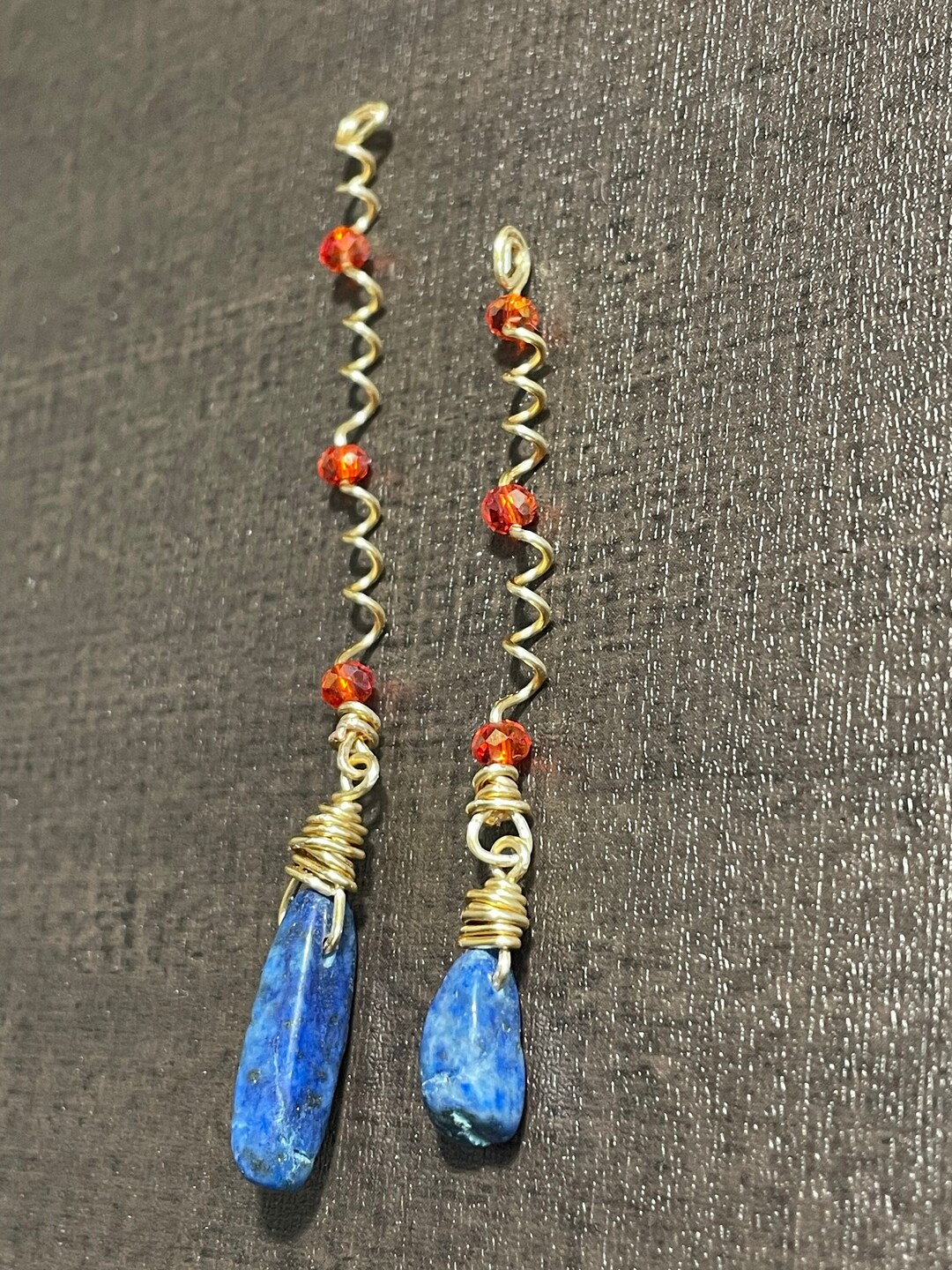 Blue Lapis and Red Crystal Sisterlock Jewelry Set - Etsy