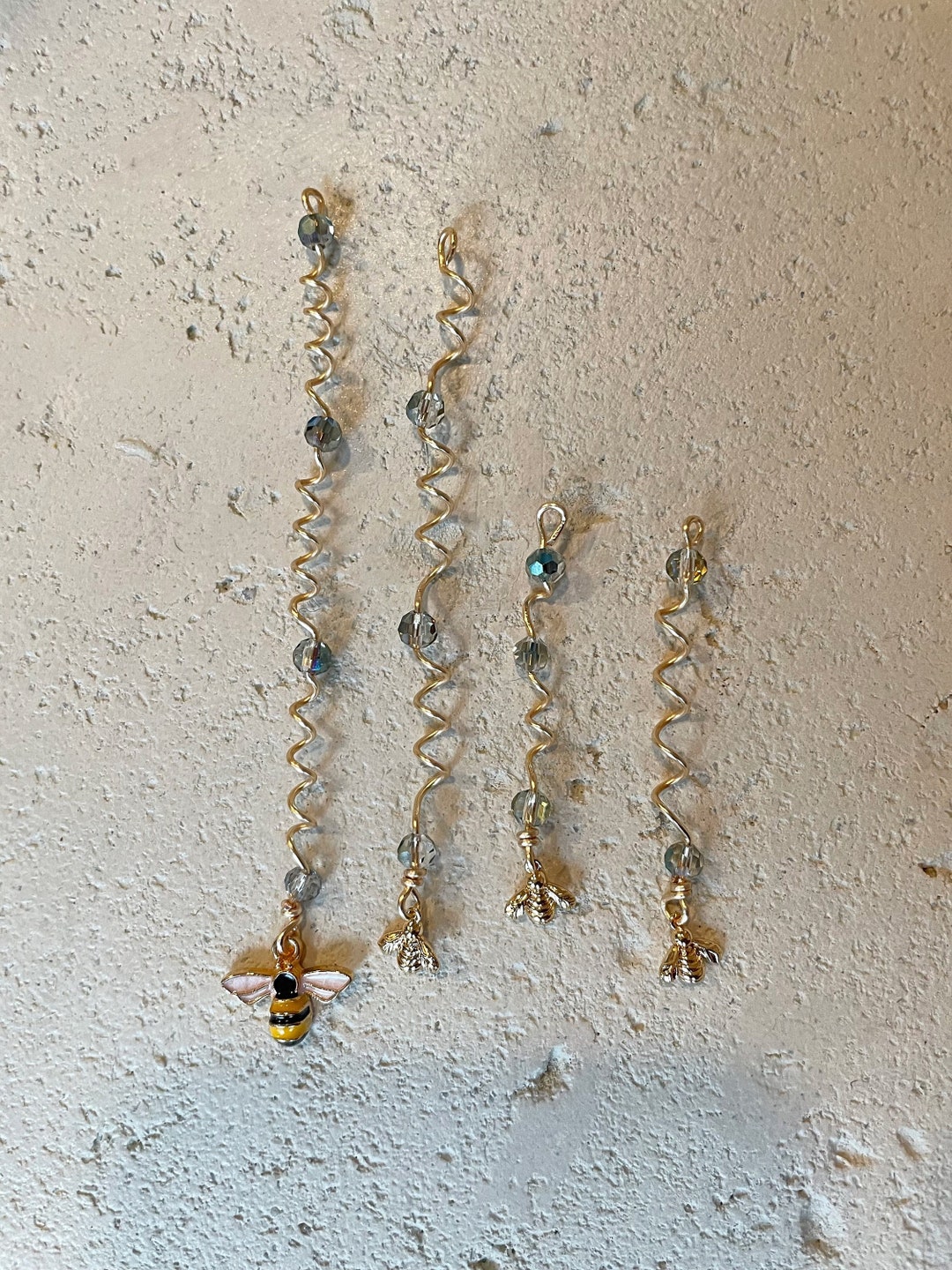 4 Piece Bumblebee SISTERLOCK Jewelry Set Bee Loc Jewels Beads Crystals ...