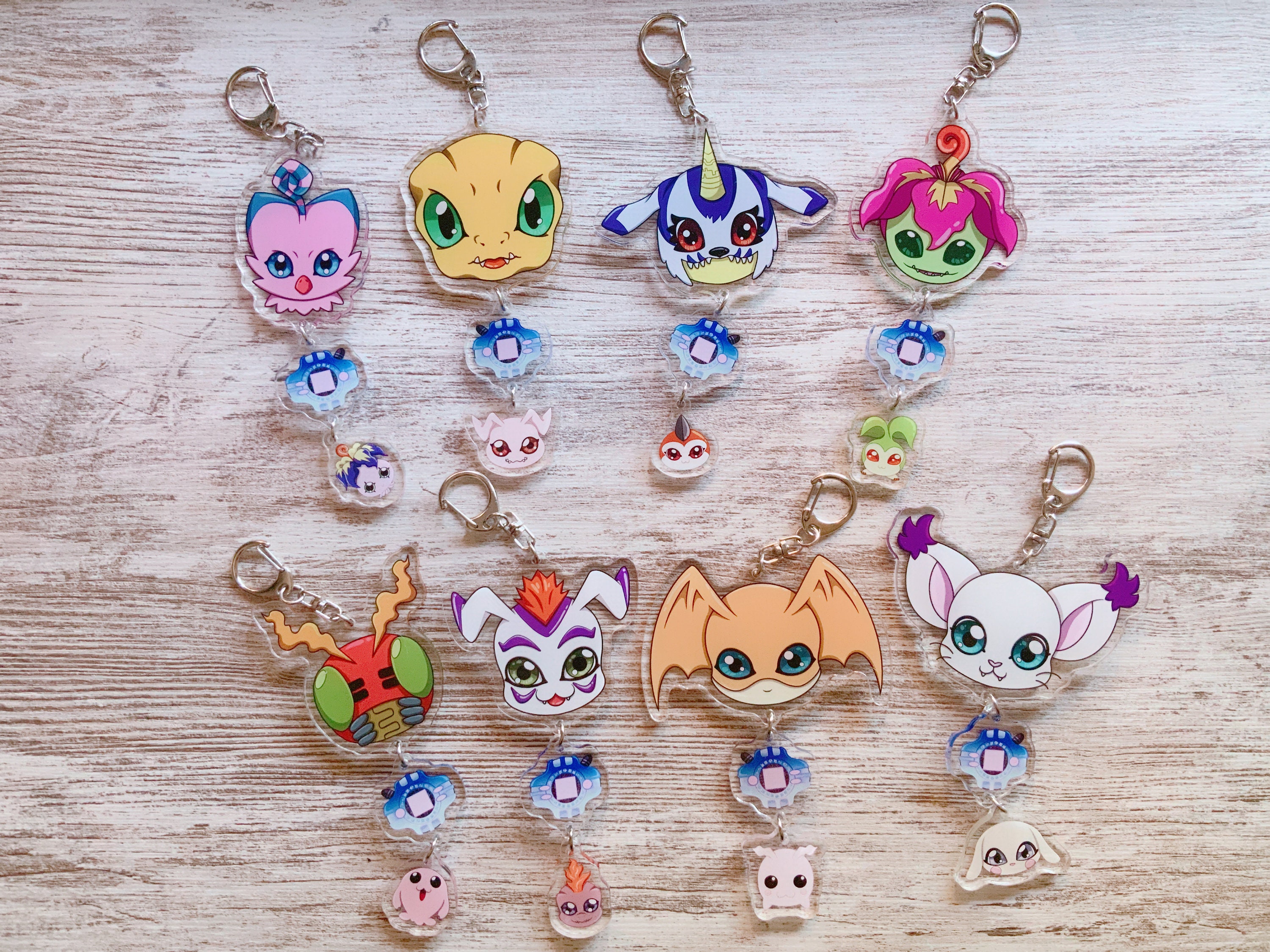 Evolutions Digimon Keychain Tailmon Gatomon Gabumon Agumon - Etsy