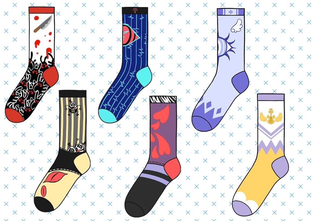 Hazbin Hotel Socks Adam Vox Valentino Emiliy Niffty Sirpentious - Etsy