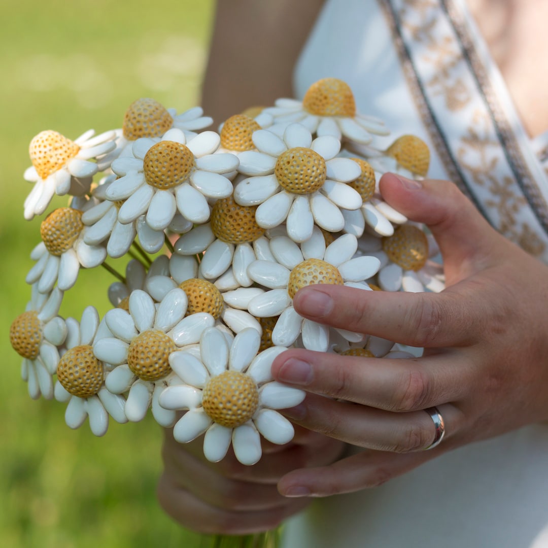 Ceramic Flower, Handmade Ceramic Daisy 1 Pc, Home and Garden Decoration ...