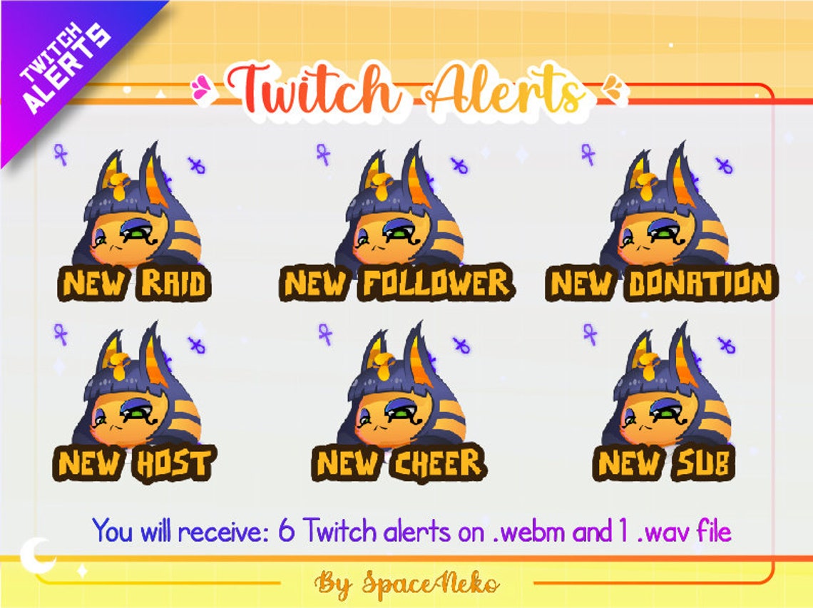 Animated ALERT PACK for Twitch Cute Chibi Animal Crossing Ankha Zone ...