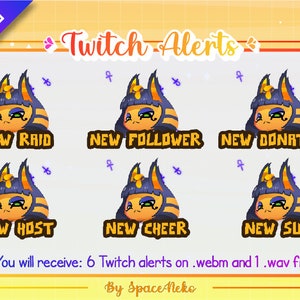 Animated ALERT PACK for Twitch Cute Chibi Animal Crossing Ankha Zone ...