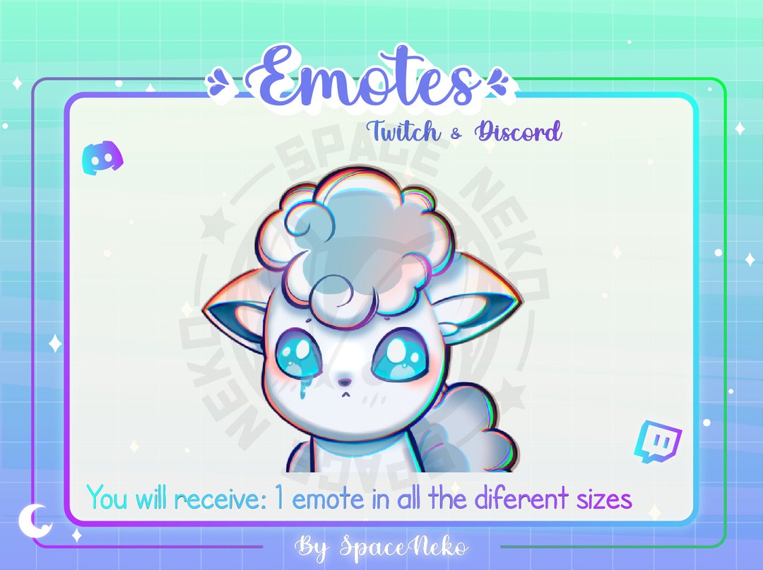 Cute Chibi Emote for Twitch Pokemon Vulpix Alola Anime Angry ...