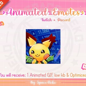 Animated Twitch Emote, Pokemon, Pichu, Pikachu, Animal Emote, Kawaii ...