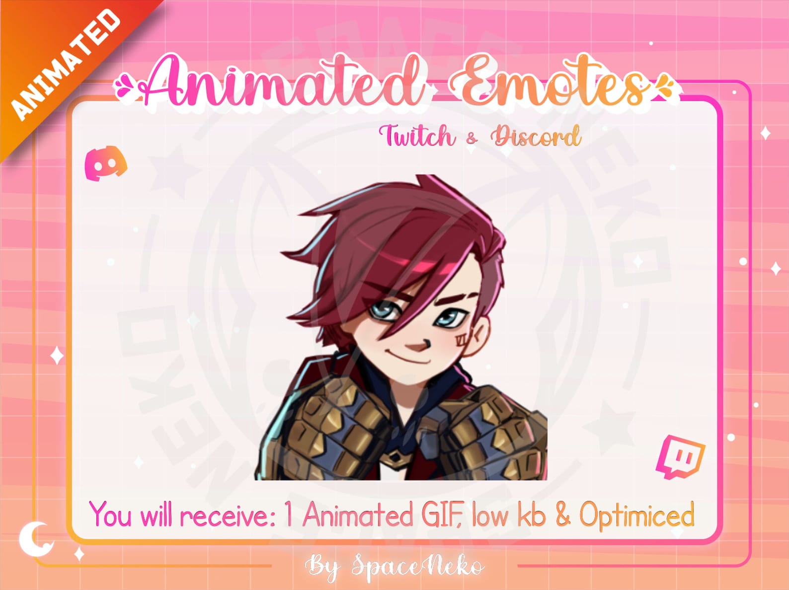 Animated Cute Chibi Emote for Twitch and Discord Vi Arcane GG Videogame ...
