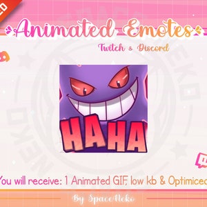 Animated Twitch Emote, Pokemon, Gengar, Animal Emote, Kawaii, for ...