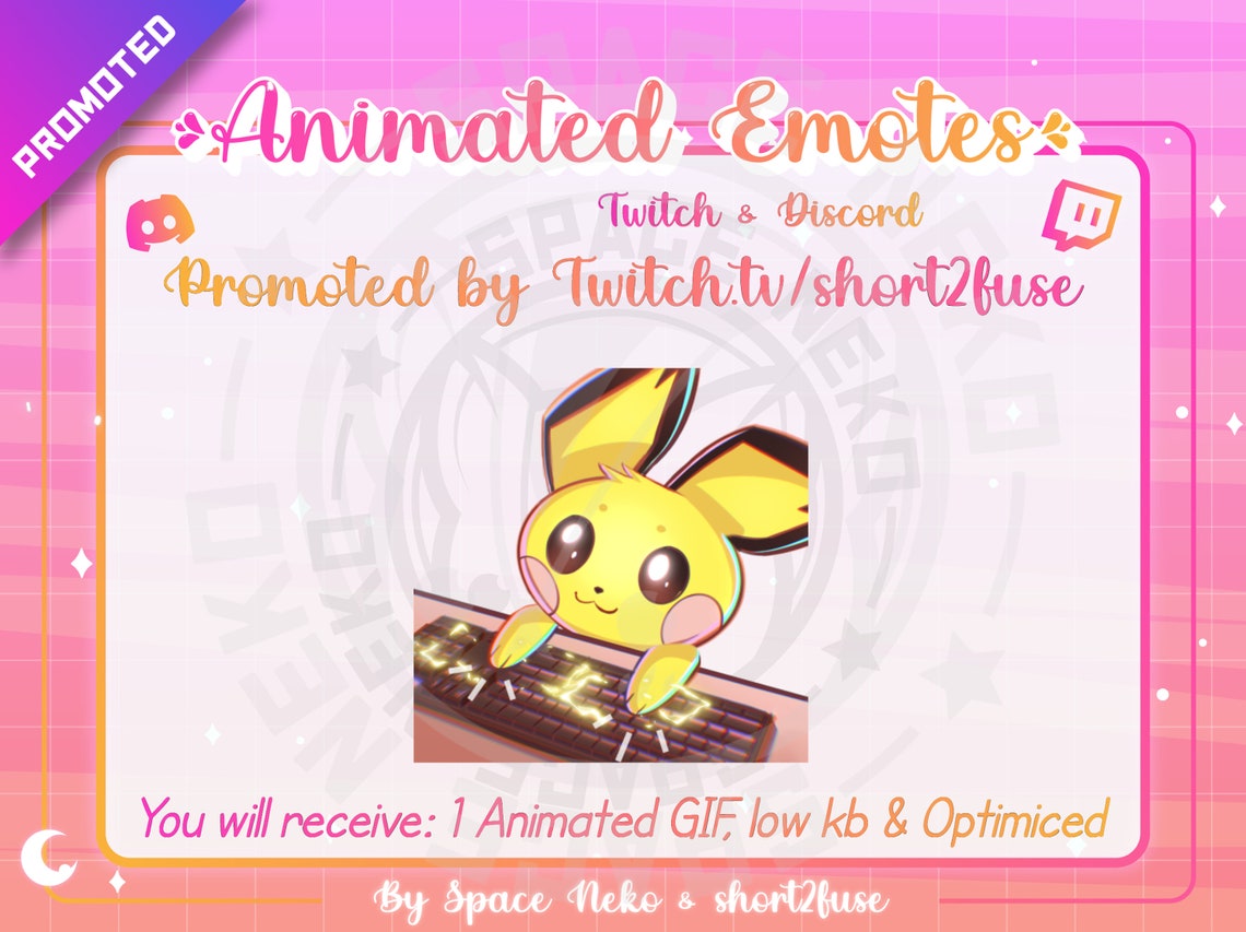 Animated Cute Chibi Emote for Twitch and Discord Pokemon Pichu Anime ...