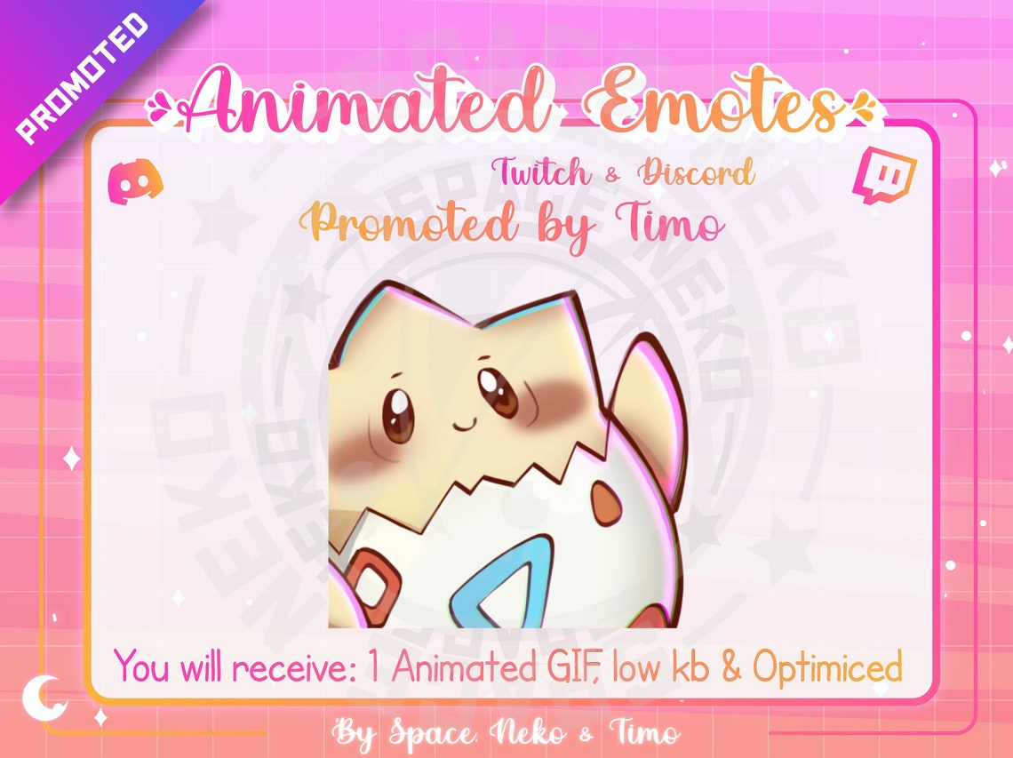 Animated Cute Chibi Emote for Twitch and Discord Pokemon Togepi Hi ...