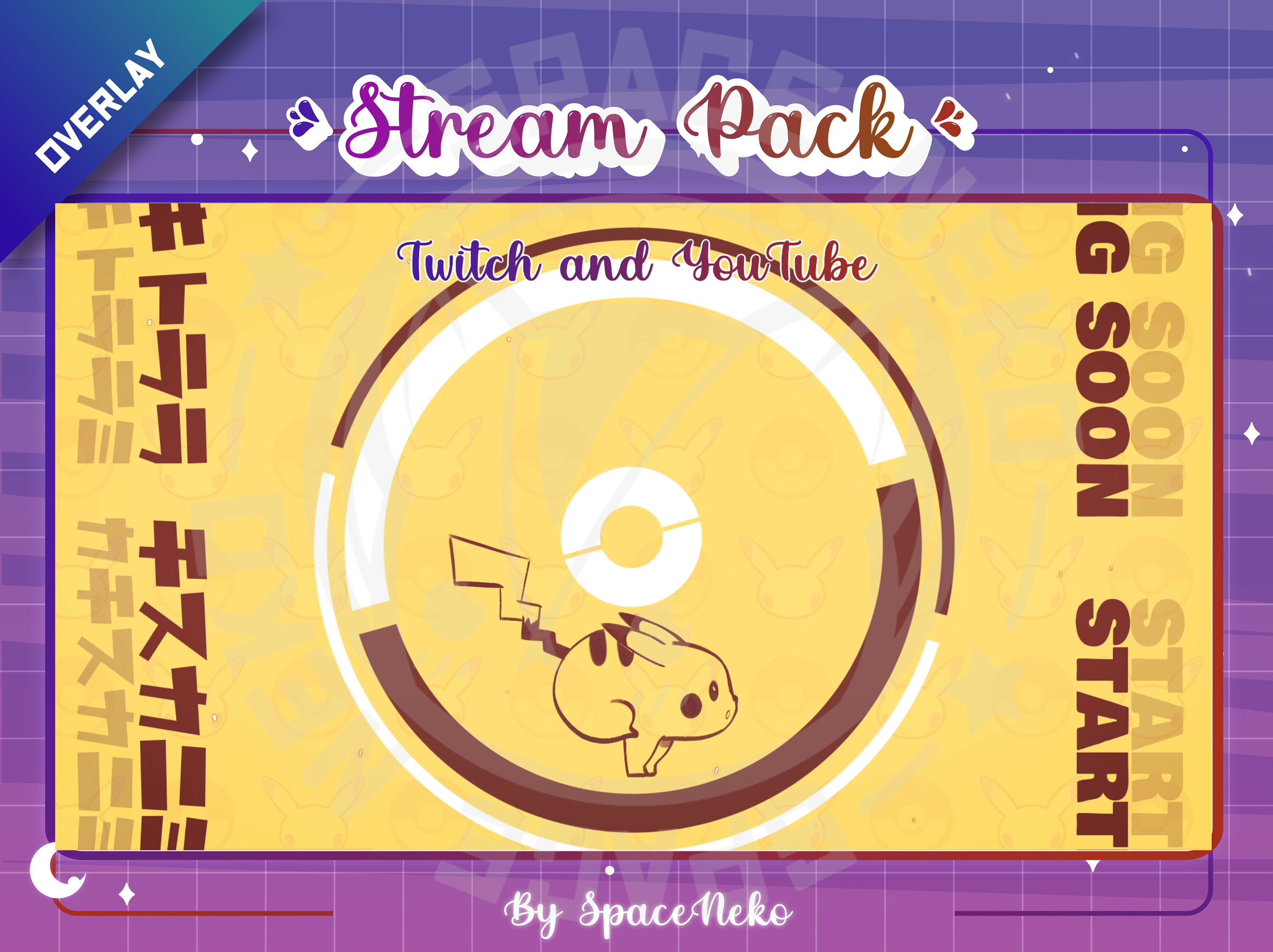 Animated Cute Chibi Starting for Twitch and Discord Pokemon Pikachu ...